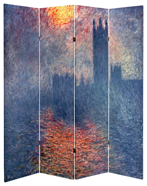 6' Tall Double Sided Works of Monet Canvas Room Divider - Beach Style ...