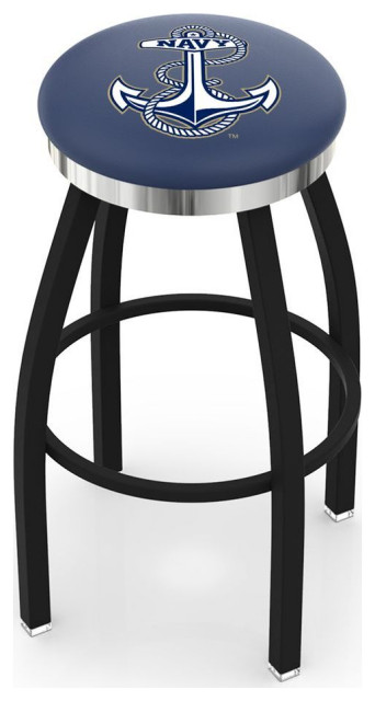 Holland L8B2C US Naval Academy NAVY 25" Counter Stool - Black/Chrome ...