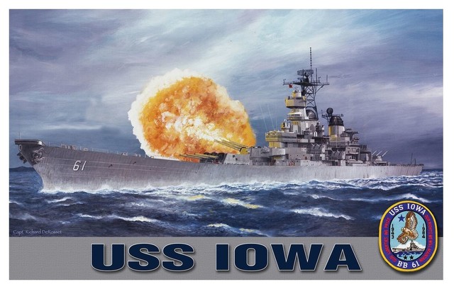 Richard Derosset Uss Iowa Broadside Art Print, 12"x18" - Contemporary ...