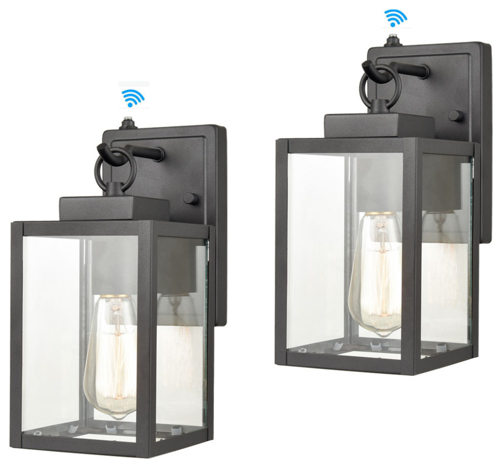 Exterior Wall Mount Lighting Dusk to Dawn Outdoor Sconces, Set of 2 ...