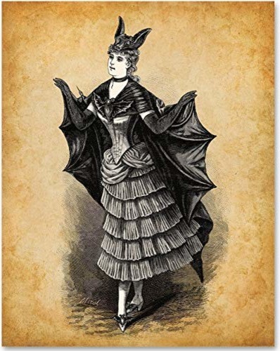 Victorian Bat Costume, 11x14 Unframed Bizarre Goth Art Print ...