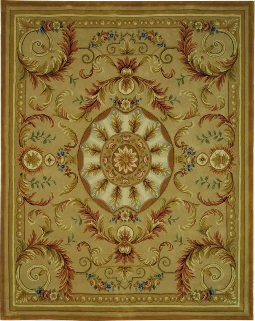 Safavieh Savonnerie SAV203A Beige/Gold Rug, 8' Round - Victorian - Area ...