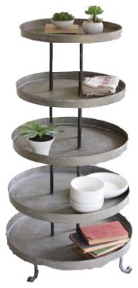Five Tiered Round Metal Display Tower - Industrial - Display And Wall ...