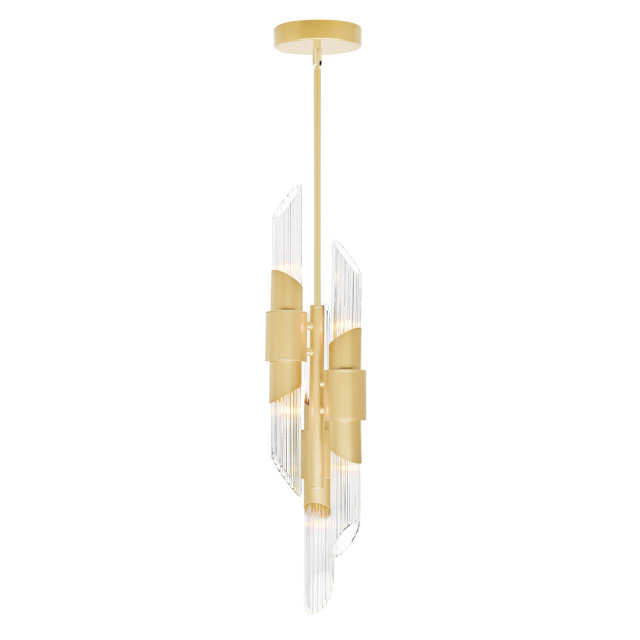 Croissant 6 Light Pendant With Satin Gold Finish - Contemporary ...