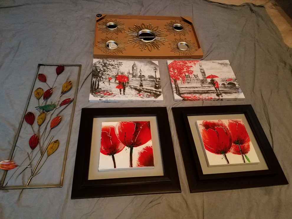 how would you arrange these items and a mixed media gallery wall?