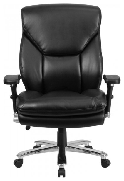 24/7 Intensive Use Big, Tall Black Leather Ergonomic Office Chair ...