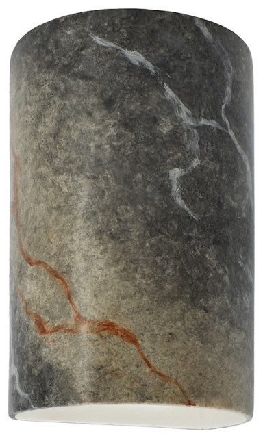 Justice Ambiance 2-Light 8" Sconce, Open T/B, LED, Slate - Contemporary ...