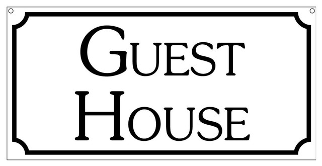 Guest House, Aluminum Retro Hotel House Sign, 6"x12" - Contemporary ...