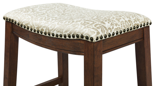 2-Pack Saddle Stool 24" Counter Height Farmhouse Style - Transitional ...