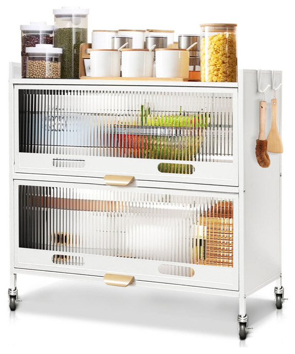 Mega Casa Steel 2-Door Accent Cabinet - White - Modern - Accent Chests ...