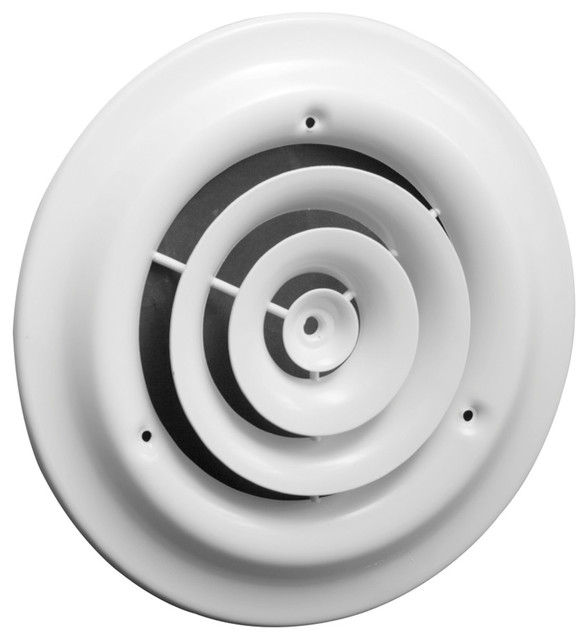 AmeriFlow® 1500W8 Steel Round Ceiling Diffuser, White, 8", 8 ...