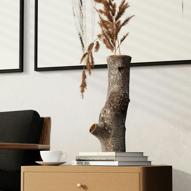 Tree Trunk Large Polystone Vase - Rustic - Vases - by Kolibri Decor | Houzz