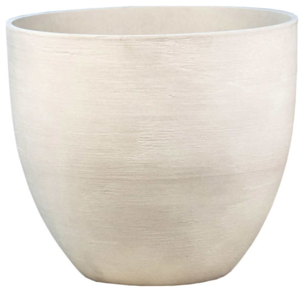 White Composite Planter Pot Large - Modern - Outdoor Pots And Planters ...