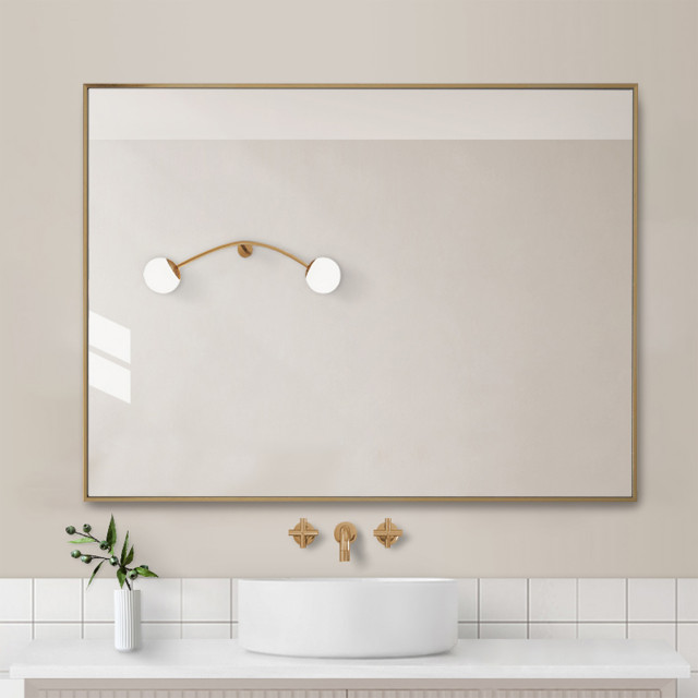 Vanta Metal Framed Wall Mirror with Dual Mounting Brackets, 31.5 in. X ...