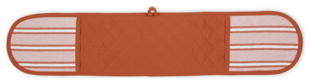 Dark Green Chef Stripe Pan Handle Set/3 - Oven Mitts And Pot Holders ...