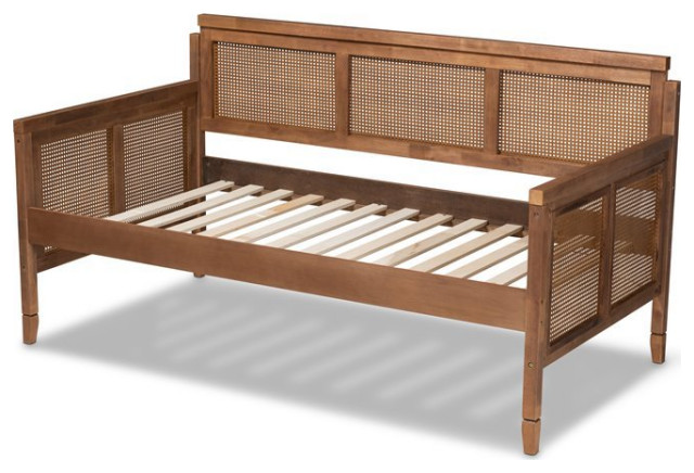 Bowery Hill Traditional Wood Daybed with Woven Detailing in Brown ...