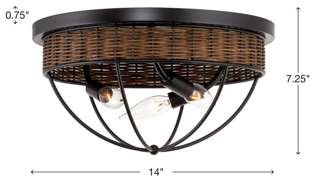 3 Light Home Farmhouse Flush Mount Lighting Farmhouse Dome Ceiling ...