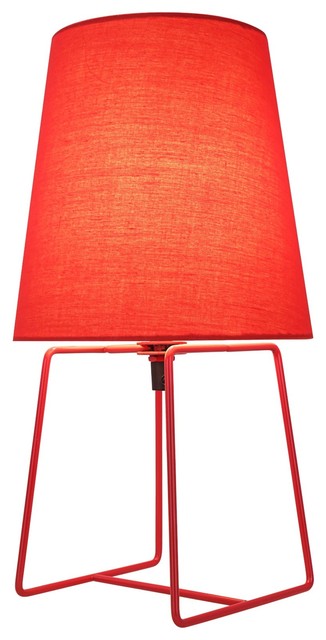 40172-21, 13" Metal Accent Table Lamp, Red Painted - Contemporary ...