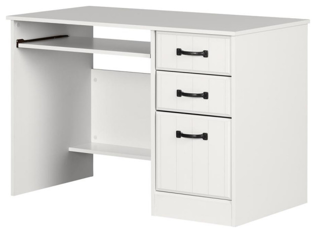 Farnel Computer Desk, Pure White - Contemporary - Desks And Hutches ...