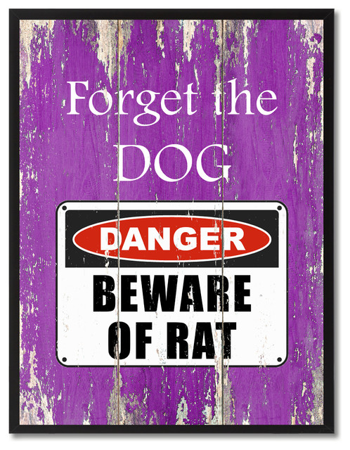 Beware Of Rat Danger Sign, Canvas, Picture Frame, 13"x17" - Rustic ...