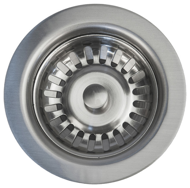 3.5" Kitchen, Prep, Bar Basket Strainer Drain in Brushed Nickel ...