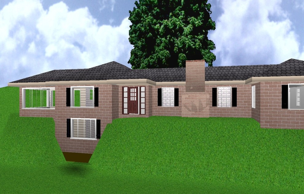 Transition from 2nd story front entrance to 1st story driveway/street