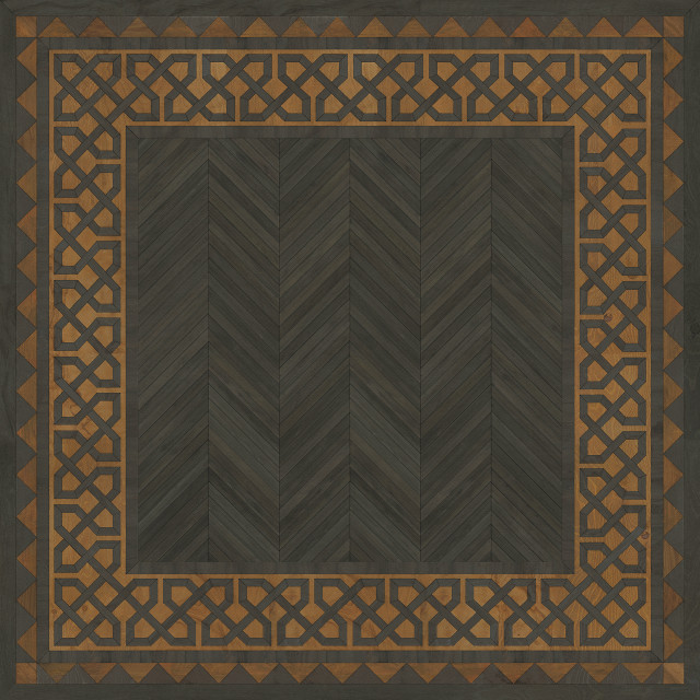 Artisanry University, Stanford 60x60 Vintage Vinyl Floorcloth, Aged ...