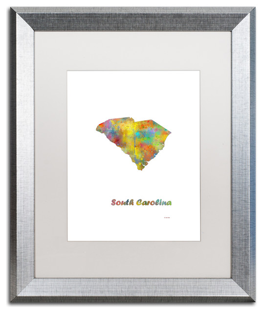 Marlene Watson 'South Carolina State Map-1' Framed Art, 16"x20 ...