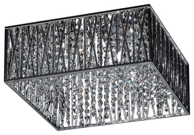 Terra 4-Light Flush Mount Ceiling Light In Chrome, 16.250 ...