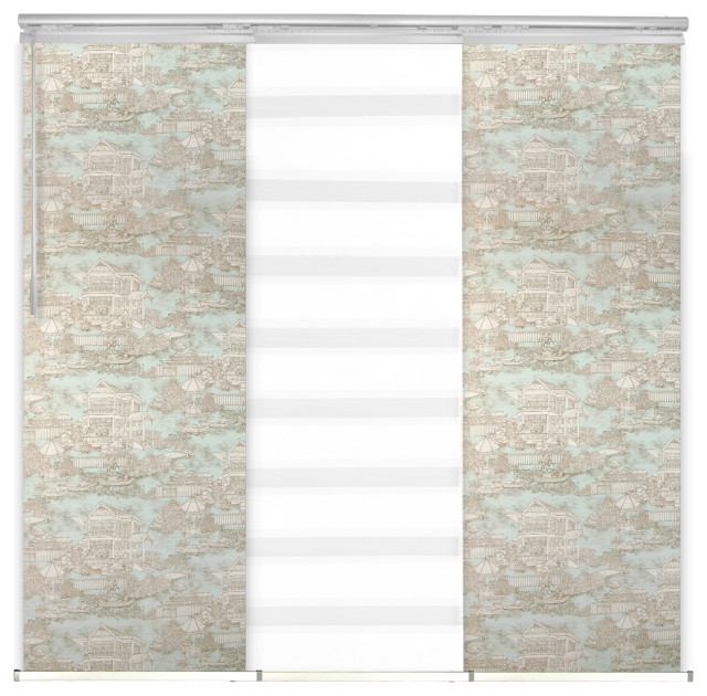 Blanched White-Florentina 3-Panel Track Extendable Vertical Blinds 36 ...