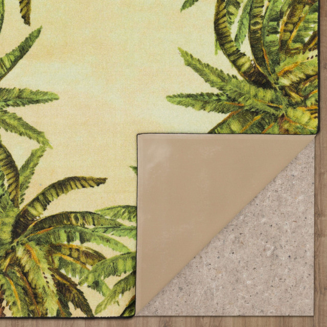 Mohawk Home Verde Palm Border Green 5' x 8' Area Rug, 8' x 10 ...