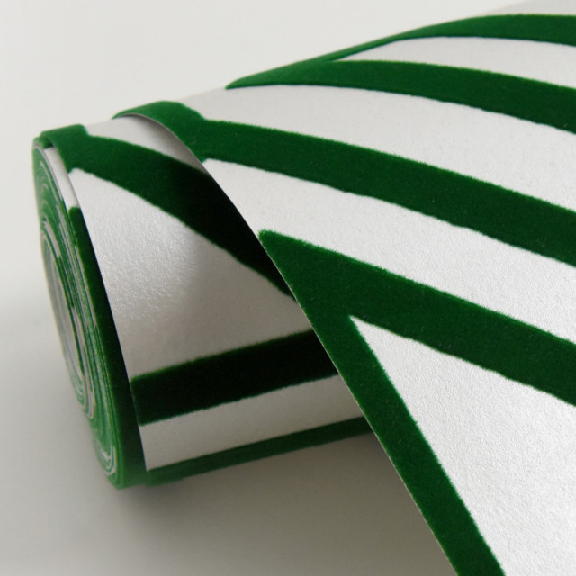 Helios Green Geometric Wallpaper Sample - Contemporary - Wallpaper - by ...