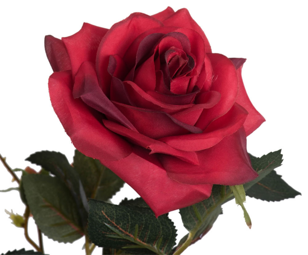 45" Red Rose Plant In Pot - Contemporary - Artificial Flower ...