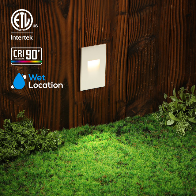 12 Pack 5CCT 120V LED Step Lights, Dimmable 3.5W Indoor/Outdoor Stair ...