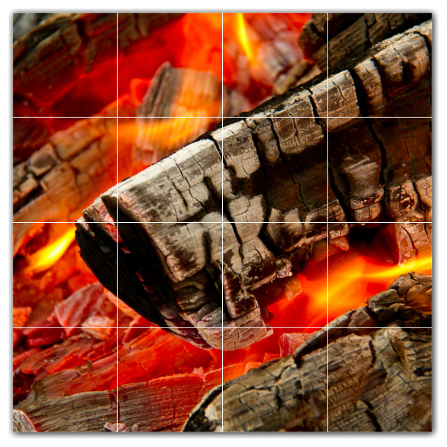 Fire Ceramic Tile Wall Mural HZ500601, 17" Wide x 17" High ...