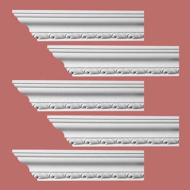 Ornate Cornice White Urethane Geneve Design 5 Pieces Totaling 470 ...
