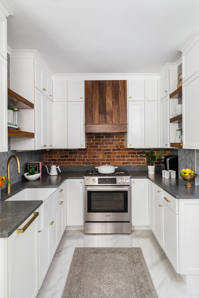 Charlestown 1880s Brownstone Kitchen - Transitional - Kitchen - Boston ...