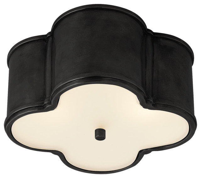 Basil Small Flush Mount in Polished Nickel and Clear Glass Rods with ...