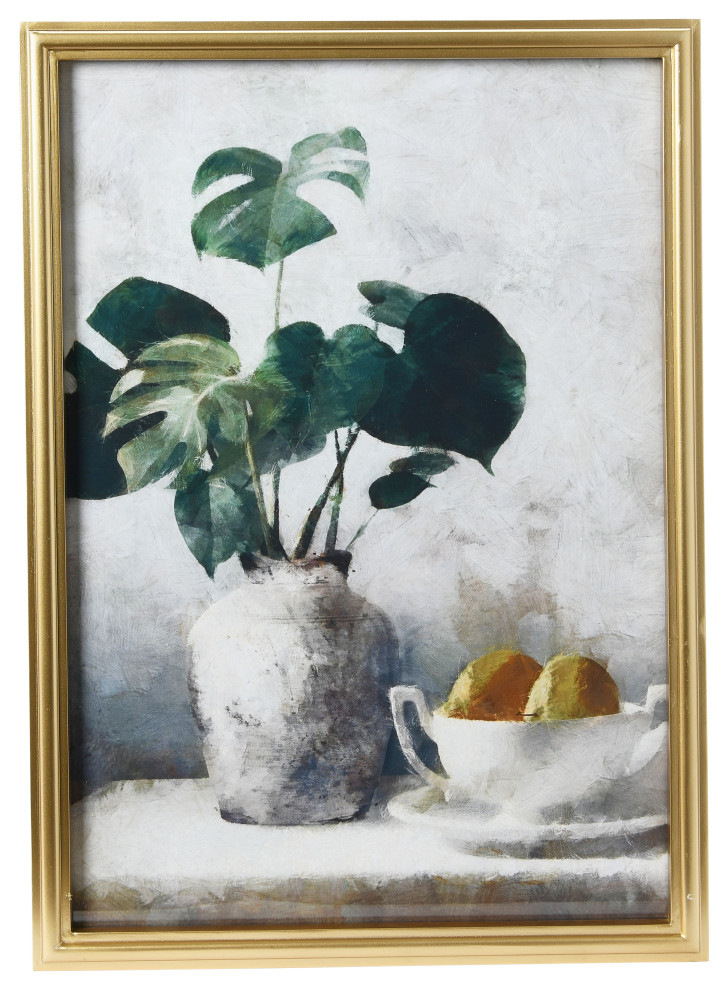 Vintage Reproduction Still Life Print with Solid Wood Frame ...