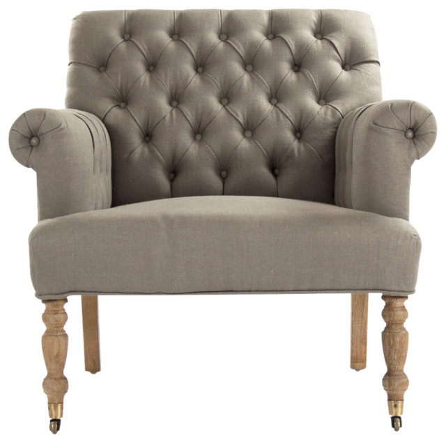 Lorraine Arm Chair, Gray Linen - French Country - Armchairs And Accent Chairs - by Zentique, Inc ...
