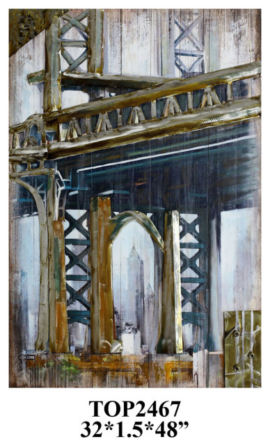 Bridge Wall Accent - Contemporary - Mixed Media Art - by Lighting New ...