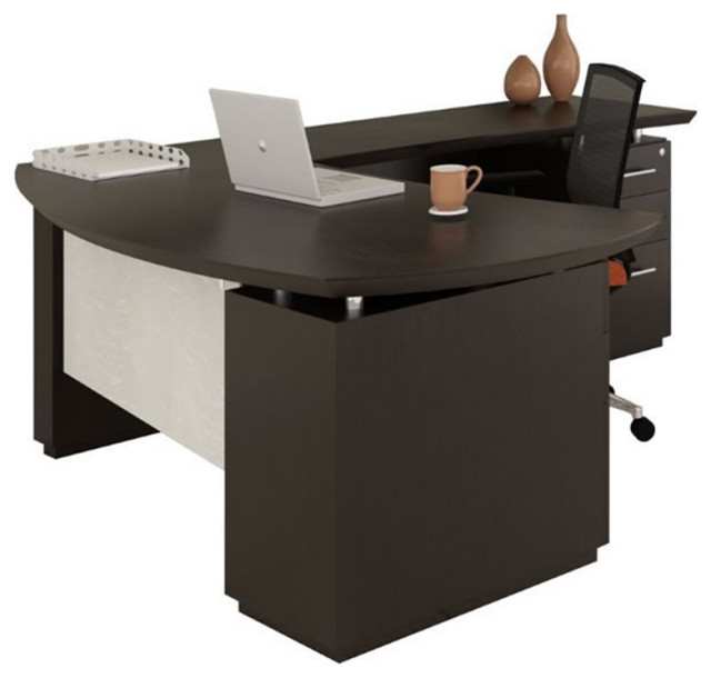 Scranton & Co L Shaped Left Handed 66"" Computer Desk in Mocha ...