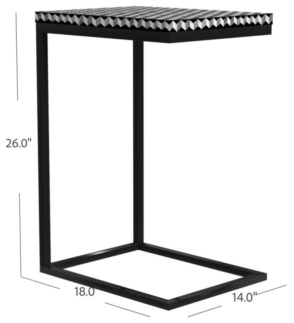 Nava Accent Table - Black/White Bone - Transitional - Side Tables And ...