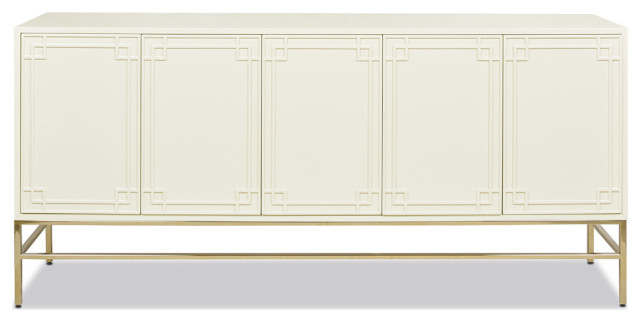 Gemini 79" Sideboard Storage Buffet, White Lacquer - Contemporary ...