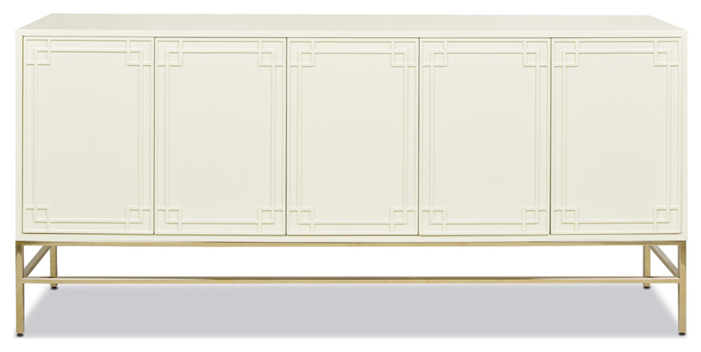 Gemini 79" Sideboard Storage Buffet, White Lacquer - Contemporary ...