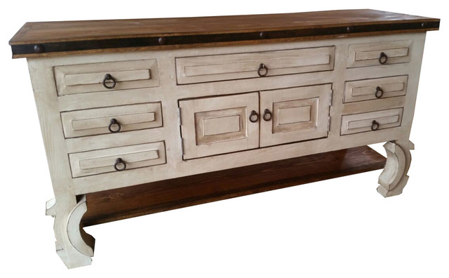 Saint Anthony White Rustic Bathroom Vanity, 60"x20"x32" - Farmhouse ...