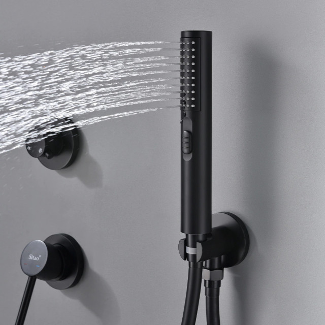 Wasser™ Solid Brass Shower Faucet With Bathtub Faucet - Contemporary ...