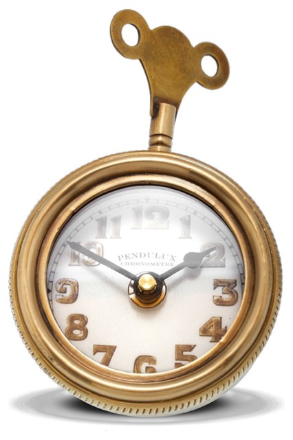 Retro Brass Pocket Watch Table Clock Set 4, Desk Vintage Antique Style ...