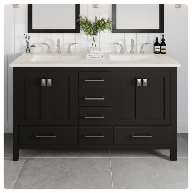 Eviva Aberdeen Transitional Bathroom Vanity, 60" - Transitional ...