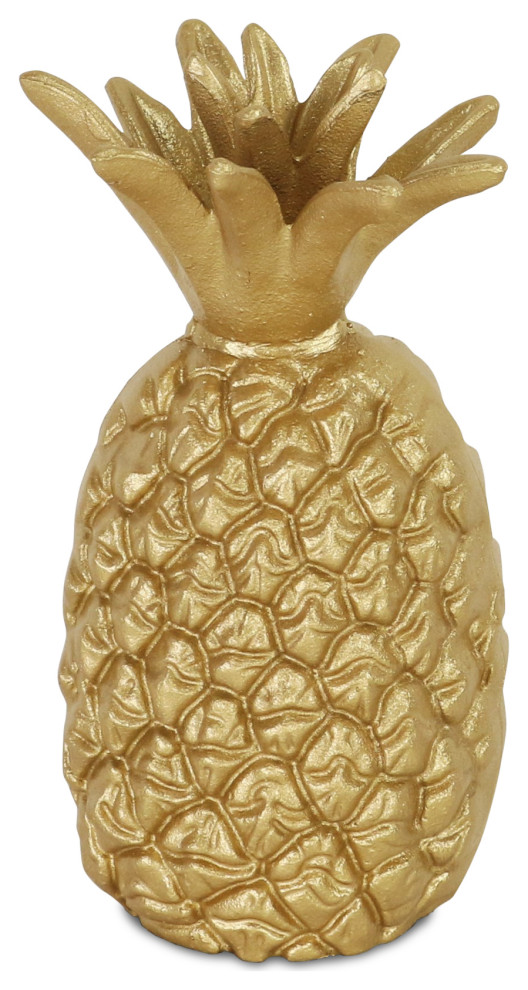 Gold Cast Iron Pineapple - Tropical - Decorative Objects And Figurines ...